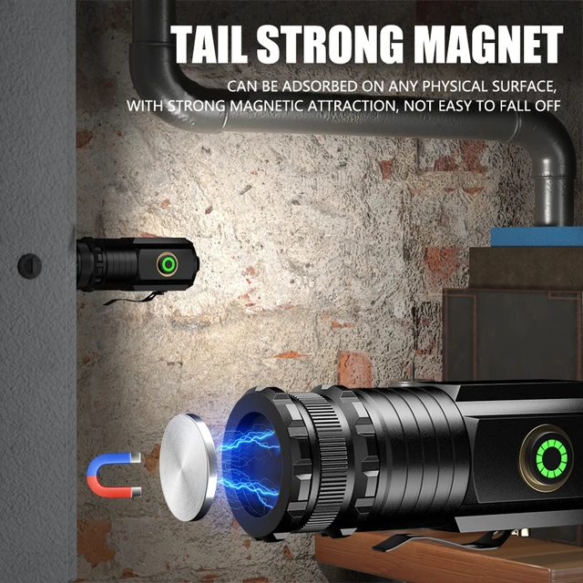 2023 Legújabb Legerősebb Led-Es Zseblámpa-C Típusú Újratölthető ...