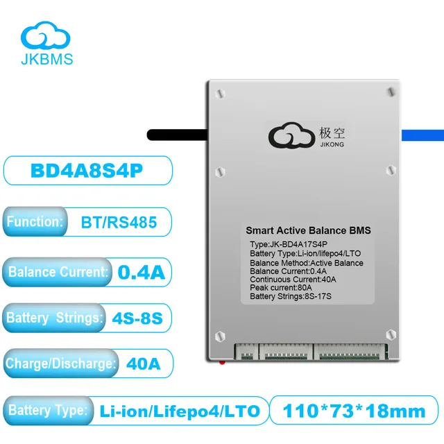 Jk Bms Active Balance Bms 8S 12S 13S 14S 16S 17S 20S 24S Smart Bms 60A 80A 100A 150A 200A 600A ...