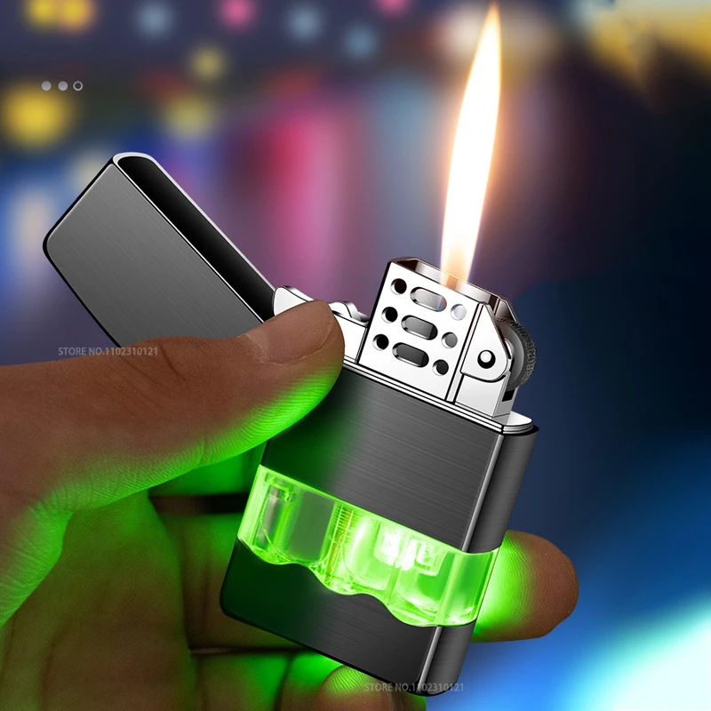 Retro-Rebolo-Isqueiro-Luz-Verde-See-through-Isqueiro-De-C-mara-De-G-s ...