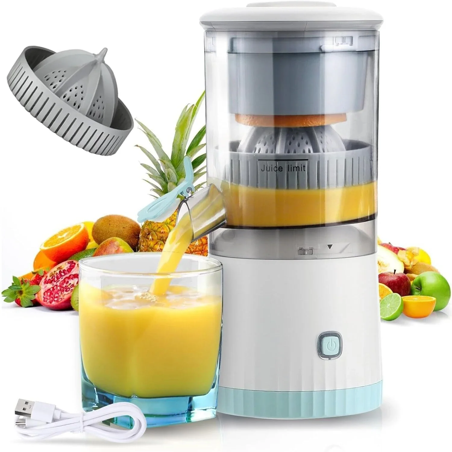 Portable Electric Citrus Juicer USB Charging Orange Juice Squeezer ...