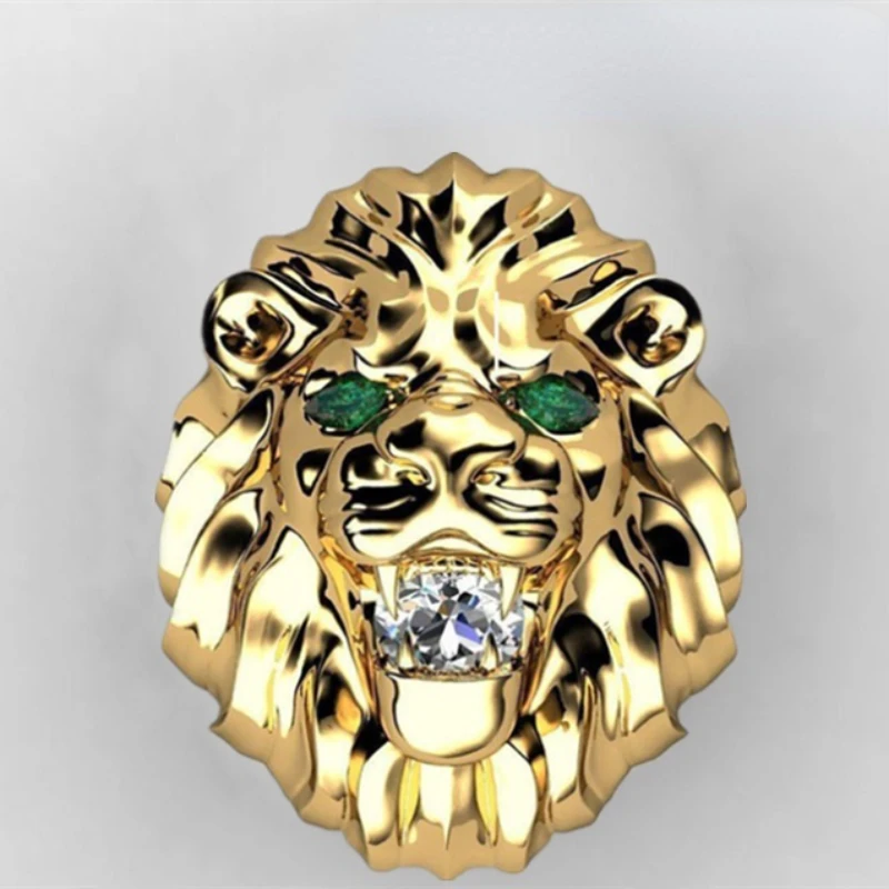 Ring Men Lion Design | Punk Men Lion Head Ring | Compare Lion Head Ring ...