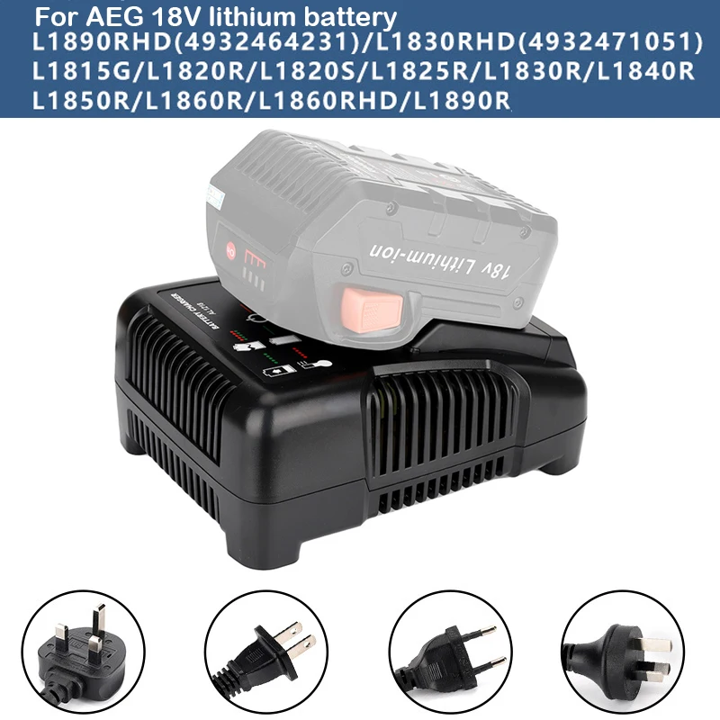 18V Lithium Battery Charger for AEG L1890RHD/L1830RHD/L1815G/L1820R ...