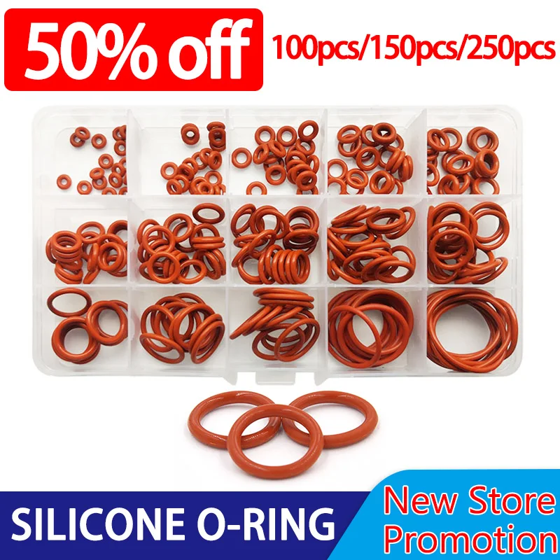 Boxed-Red-Silicone-O-ring-Sealing-Gaskets-Set-High-Pressure-Washer-Seal ...