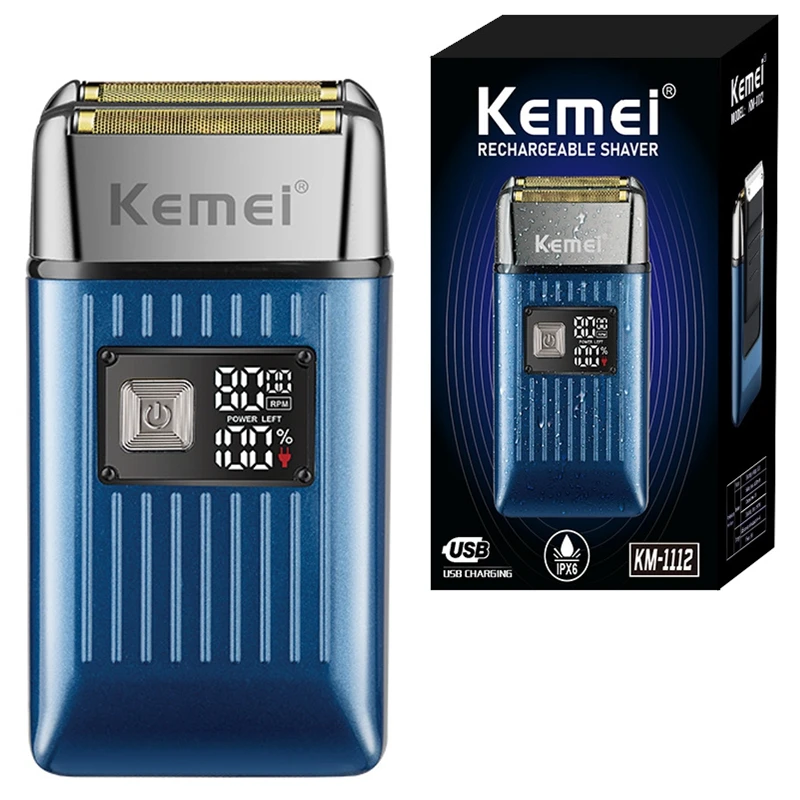 Kemei Rechargeable Hair Shaver For Men Beard Electric Shaver Face ...