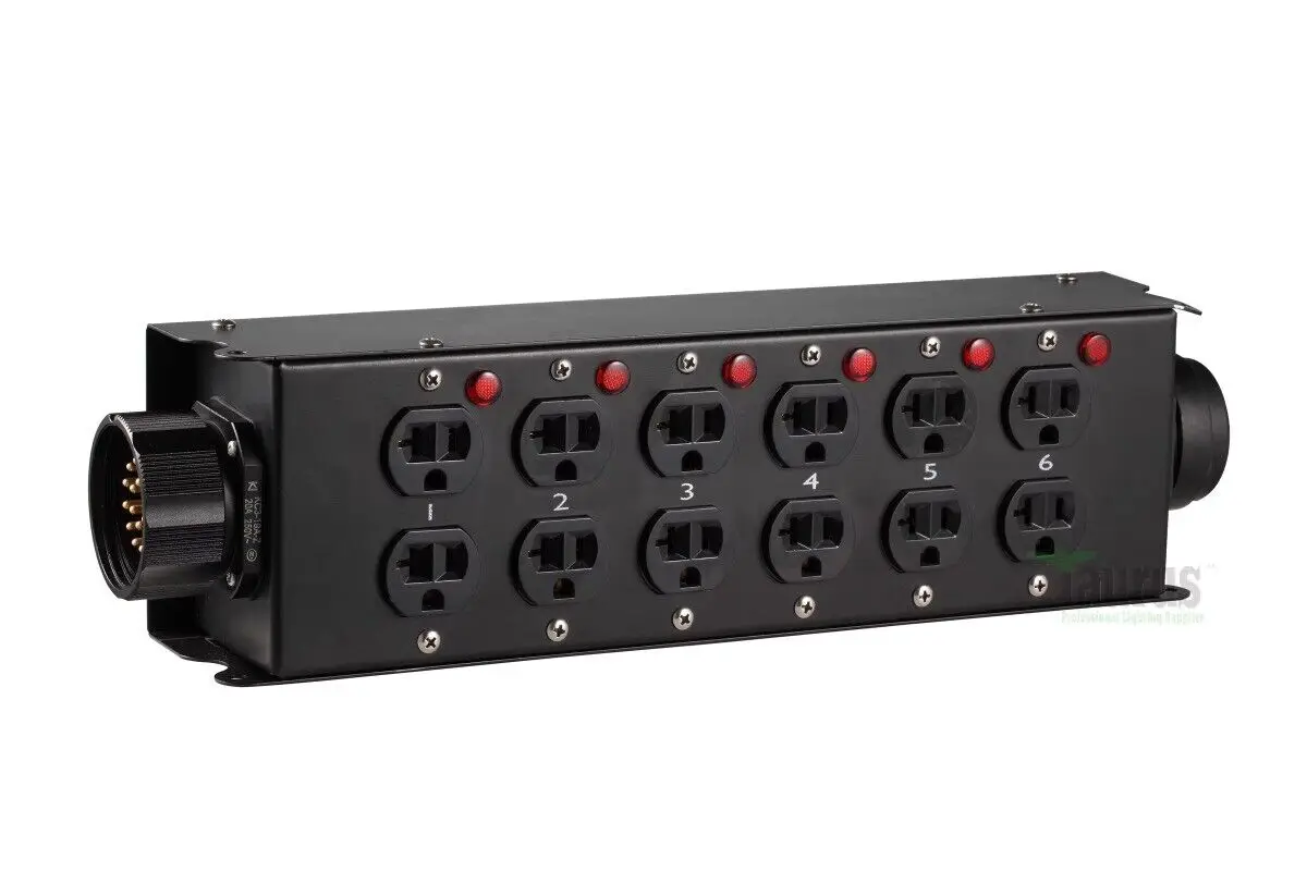 19-Pin-Socapex-To-12x-Edison-Power-Distro-Box-for-Stage-DJ-Lighting ...