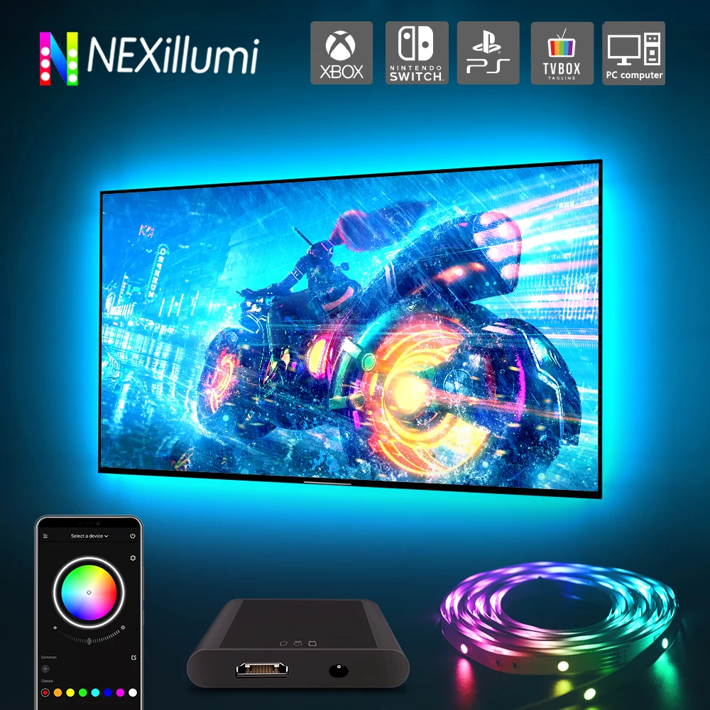 Luzes-LED-Strip-para-PC-TV-Ambiente-Luz-de-fundo-para-dispositivos-HDMI ...