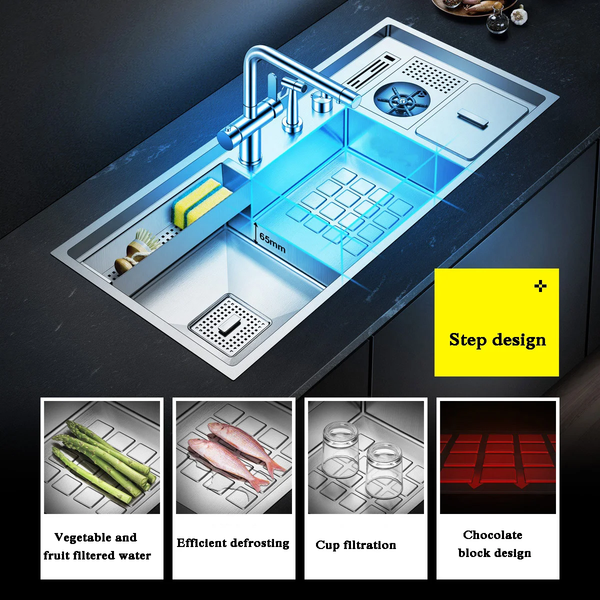 Creative-Kitchen-Waterfall-Sink-304-Stainless-Steel-Topmount-Sinks ...