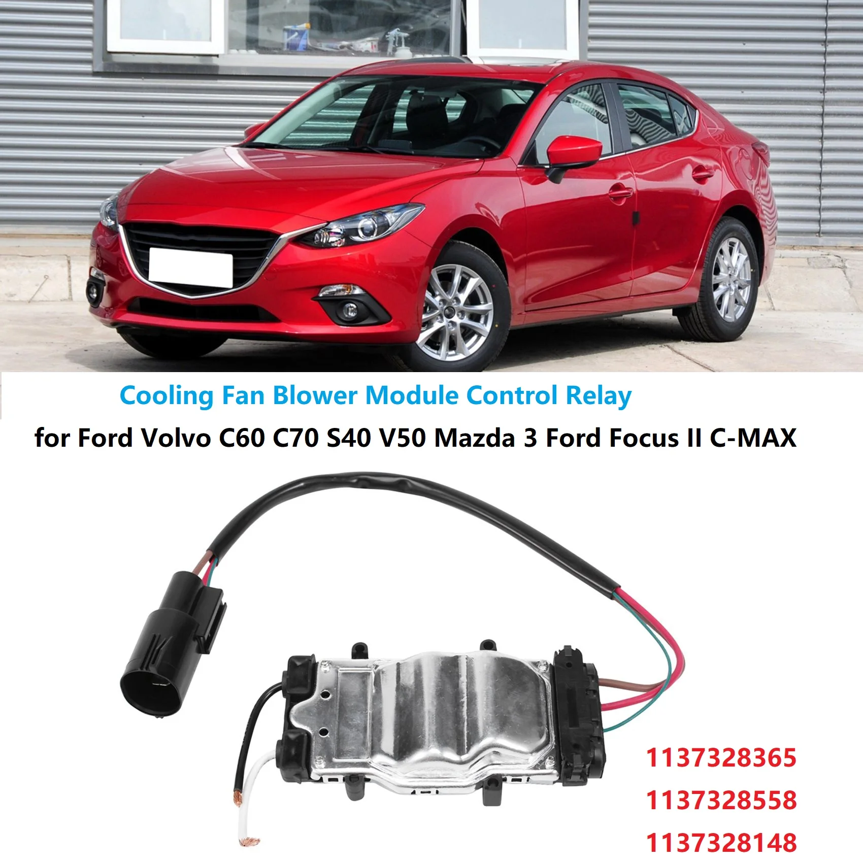 1137328365 Car Cooling Fan Blower Module Control Relay for Ford Volvo ...