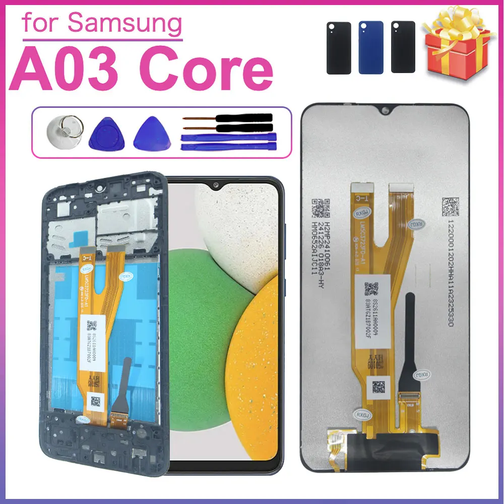 Tela LCD testada para Samsung Galaxy A03 Core Touch Screen Digitador ...