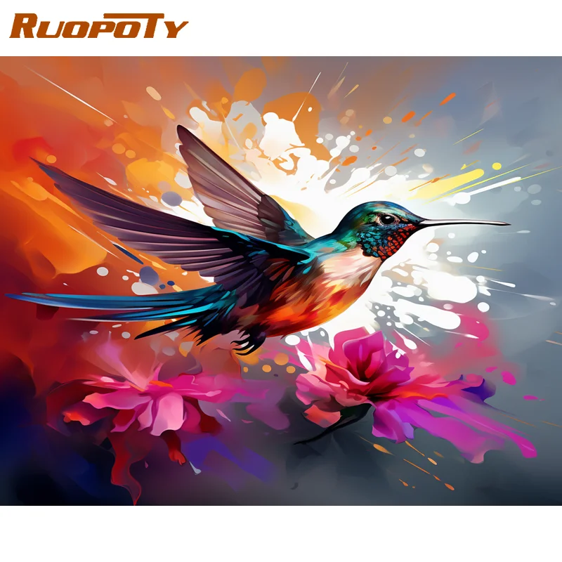 RUOPOTY-Modern-Painting-By-Numbers-Paint-Kit-Birds-Painting-Numbers ...