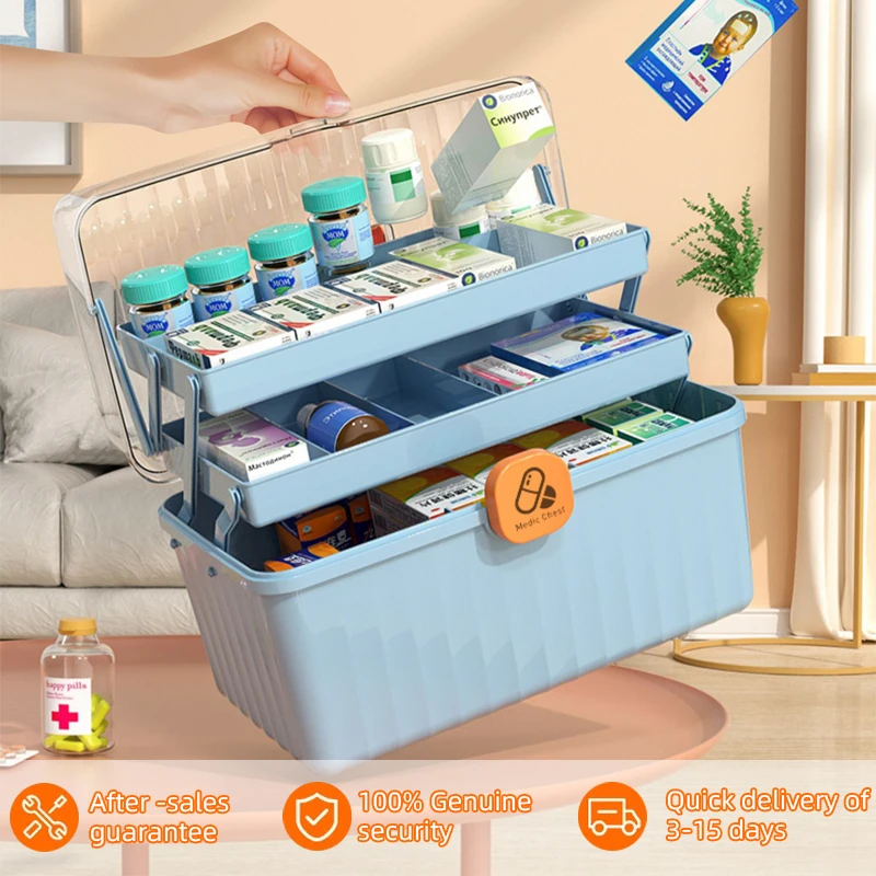 Large-Capacity-Family-Medicine-Organizer-Box-Portable-First-Aid-Kit ...