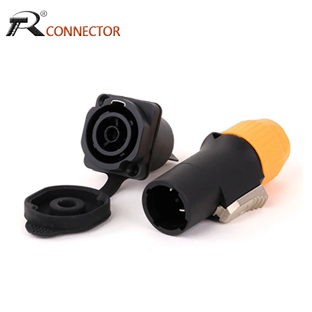 2pcs 3Pins Waterproof IP65 Grade Locking Powercon Male Plug Jack Female ...
