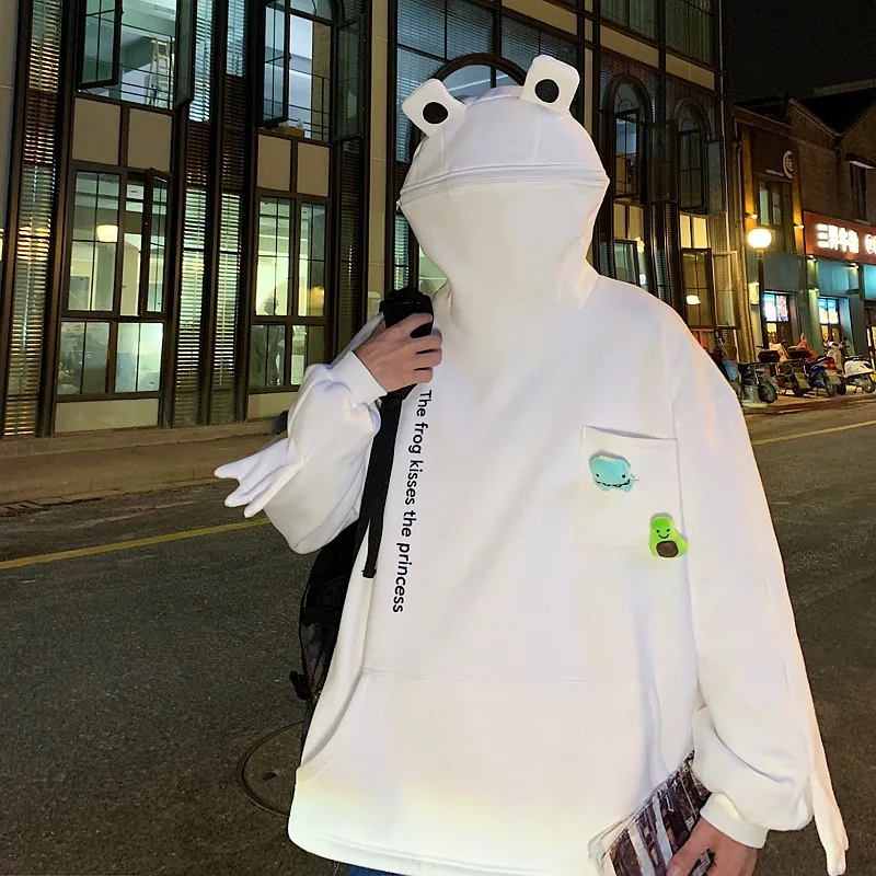 Unisex-Frog-Zipper-Hoodie-Fleece-Lined-Springtime-Embroidery-oversized ...