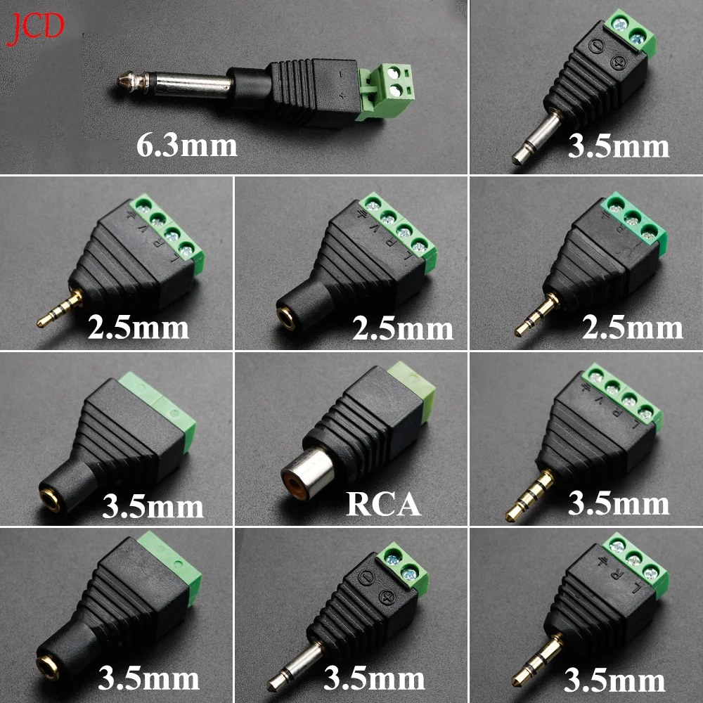 1-piece2-5mm-3-5-jack-6-3mm-connector-stereo-adapter-3-5mm-RCA-audio ...