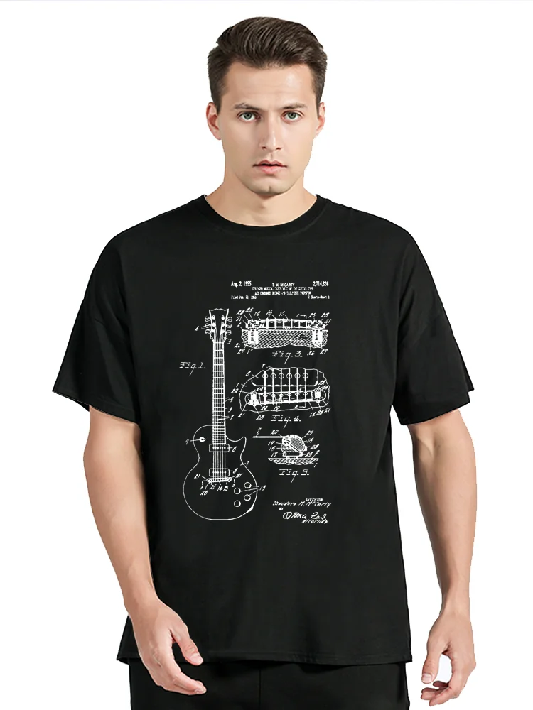 Bass Guitar Rock Music Man TShirt Guitar Gibson Les Paul Patent White ...