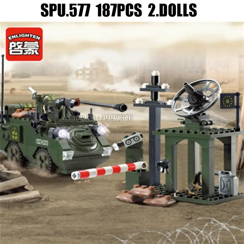 808 187pcs Military Army Panzer Tank Sentry Post Ww2 2 Dolls Weapon Boy ...
