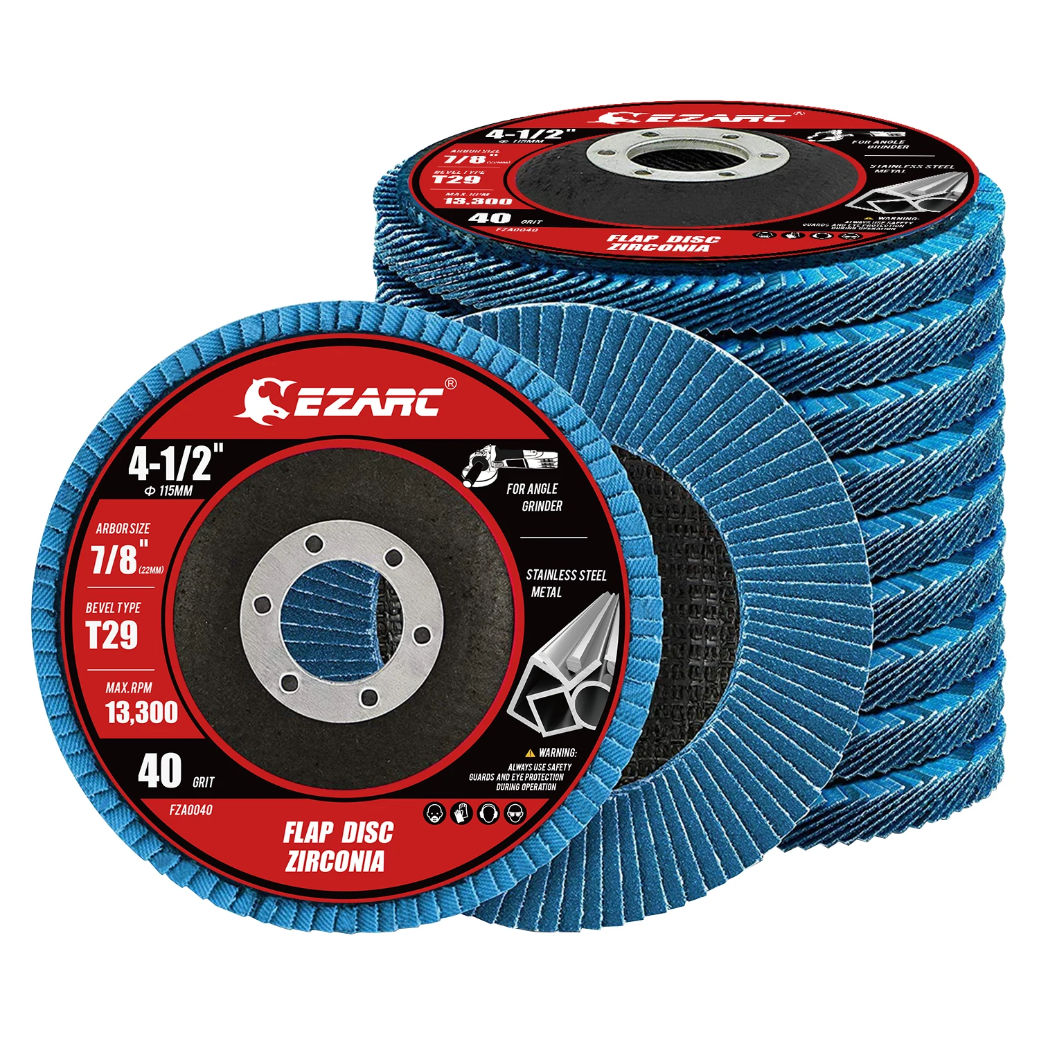 EZARC-10-pezzi-dischi-lamellari-115mm-mola-in-Zirconia-tipo-29-con ...