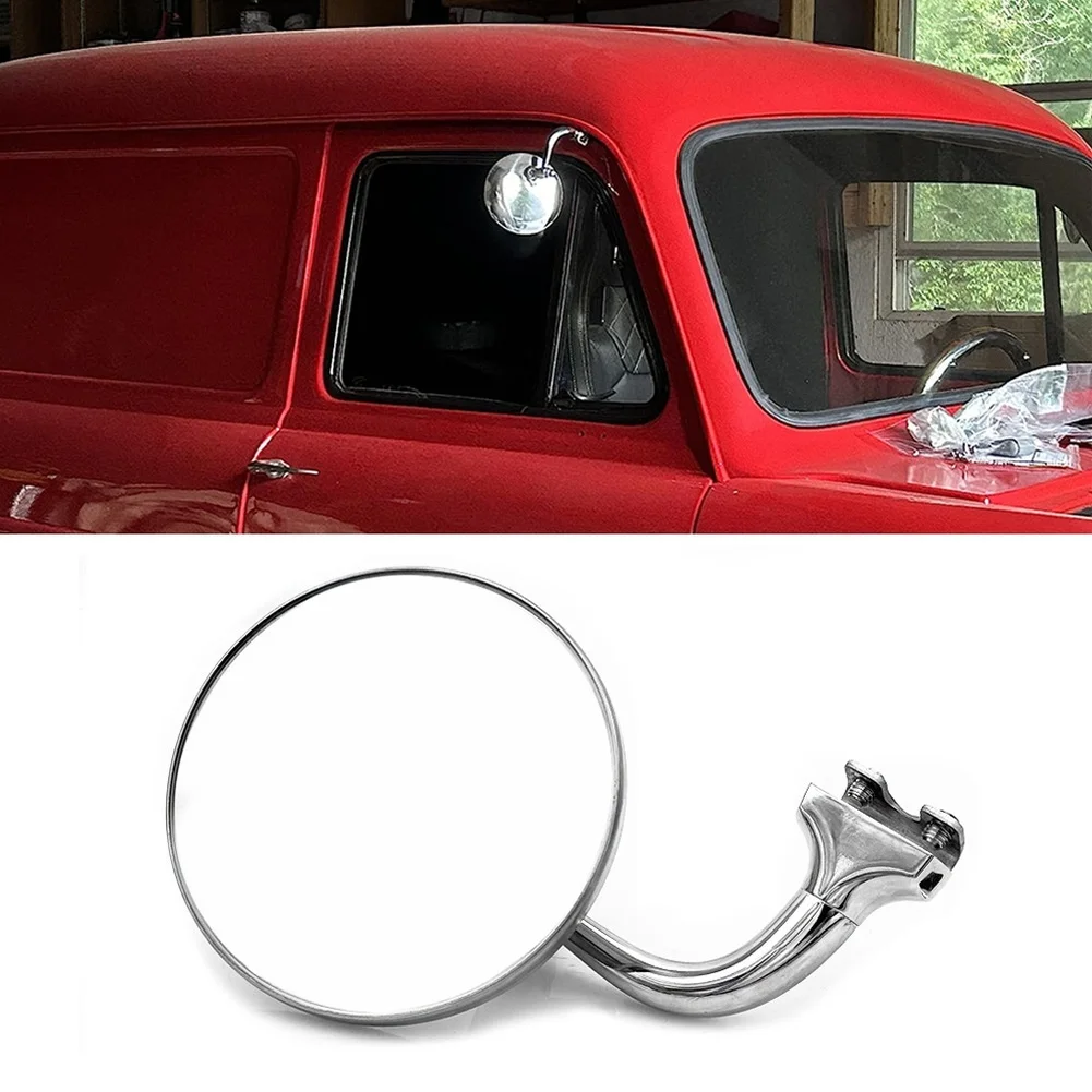 Vintage Classic Car Silver Round Side Mirror Stainless Steel Retro ...