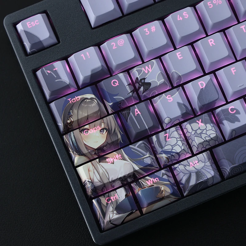 108 Keys Set Anime Custom Cute Sexy Girl Pbt Backlit Keycap For