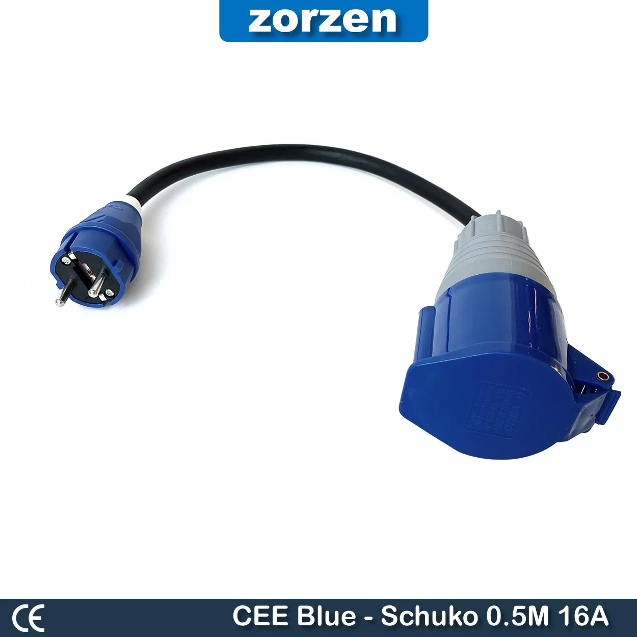 CEE Plug to Schuko 16A Adapter Suitable for Camping Caravanning On-site ...