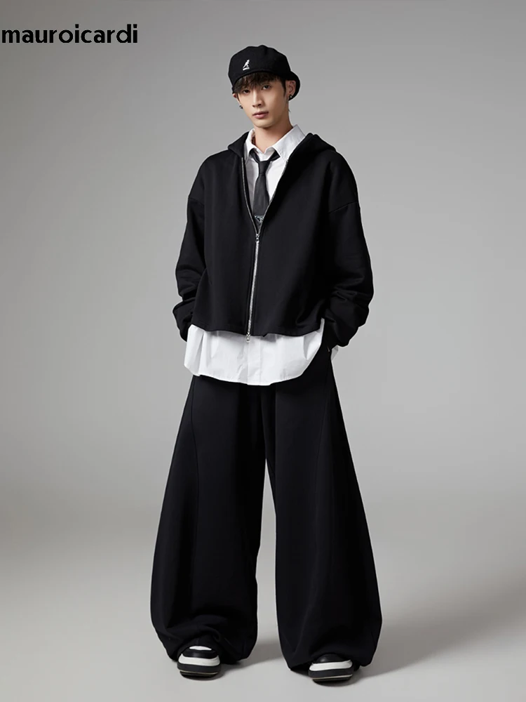 Mauroicardi-Autumn-Black-Flowy-Baggy-Wide-Leg-Pants-for-Mens-with ...