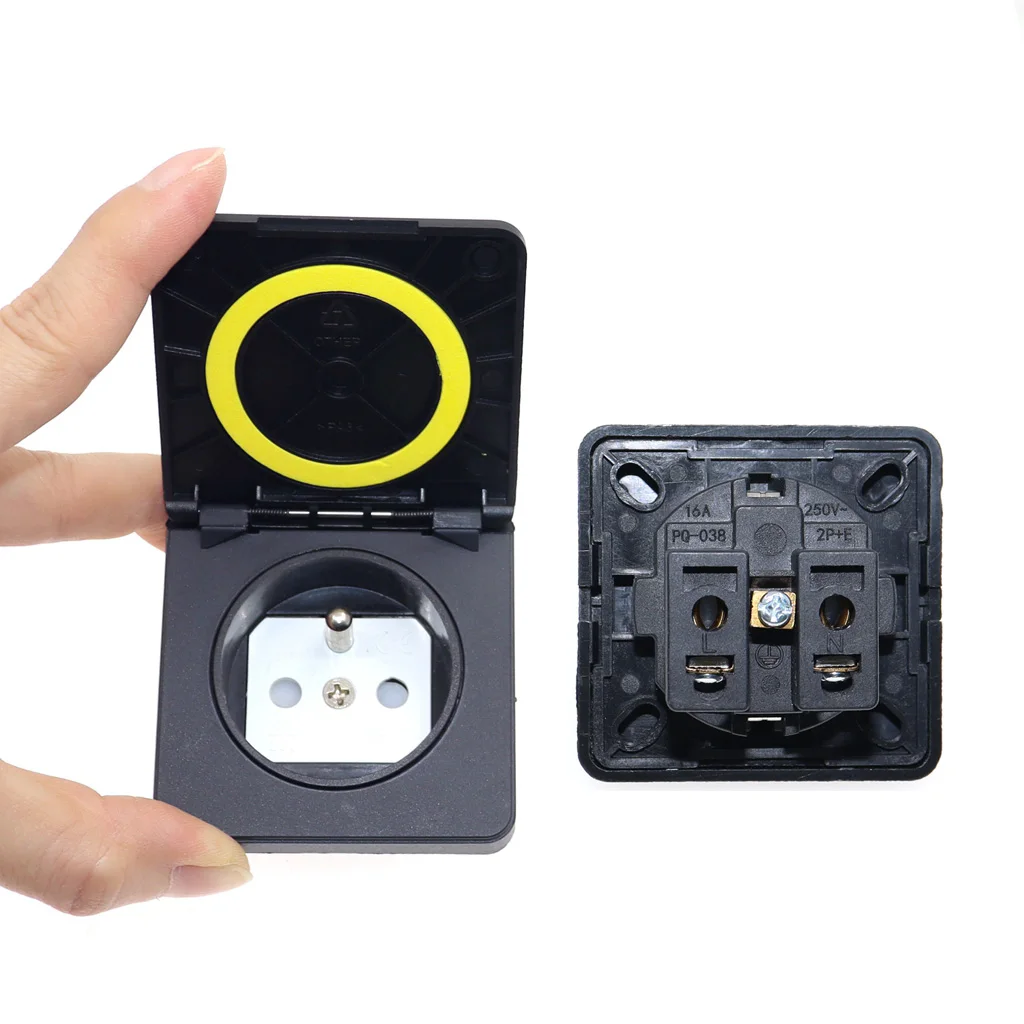 France Waterproof Industrial Socket AC Power Concealed Socket Schuko ...