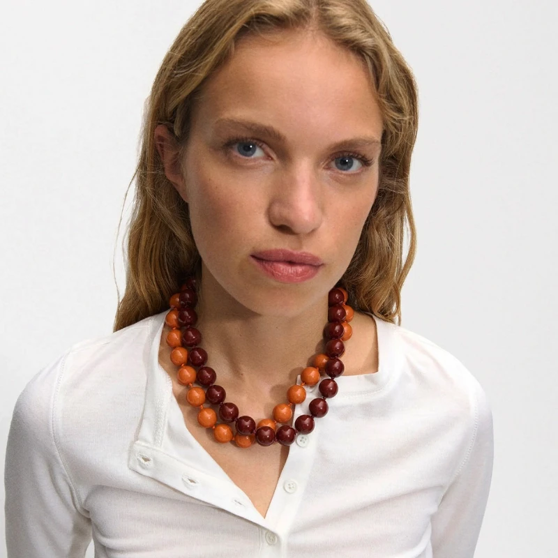 Collares coloridos redondos con cuentas bohemias para mujer, collar de ...