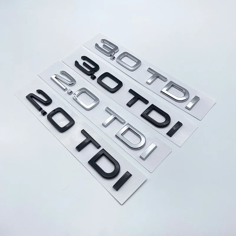 3D Letters Numbers 2.0TDI 3.0TDI Chrome Black Emblem for A1 A3 A4 A5 A6 ...