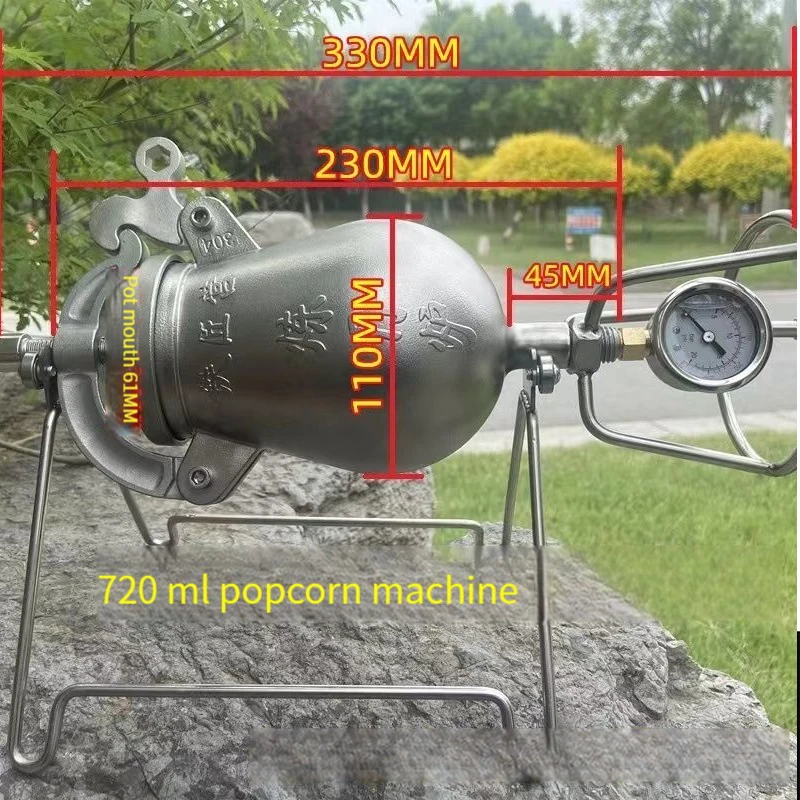 720ml Manual Popcorn Maker Mini Popper Hand-cranked Old Popcorn Making ...