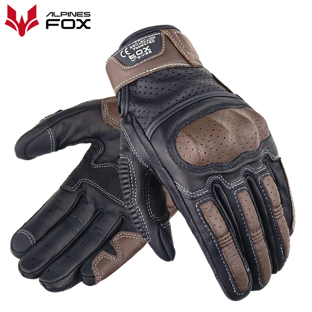 Vintage-Motorcycle-Gloves-Touch-Screen-Genuine-Leather-Motorbike-Road ...