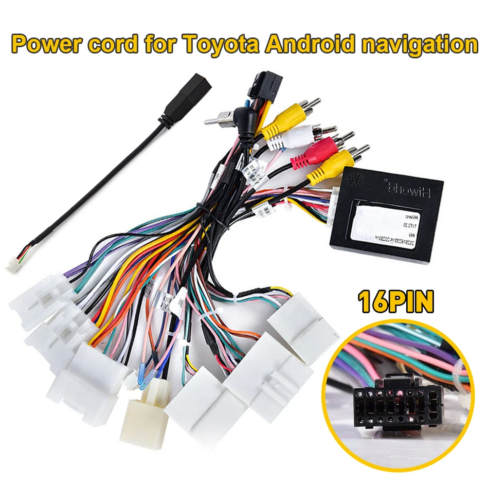 New 16 Pin Car Stereo Audio Head Unit Harness Power Adapter Cable Wired ...