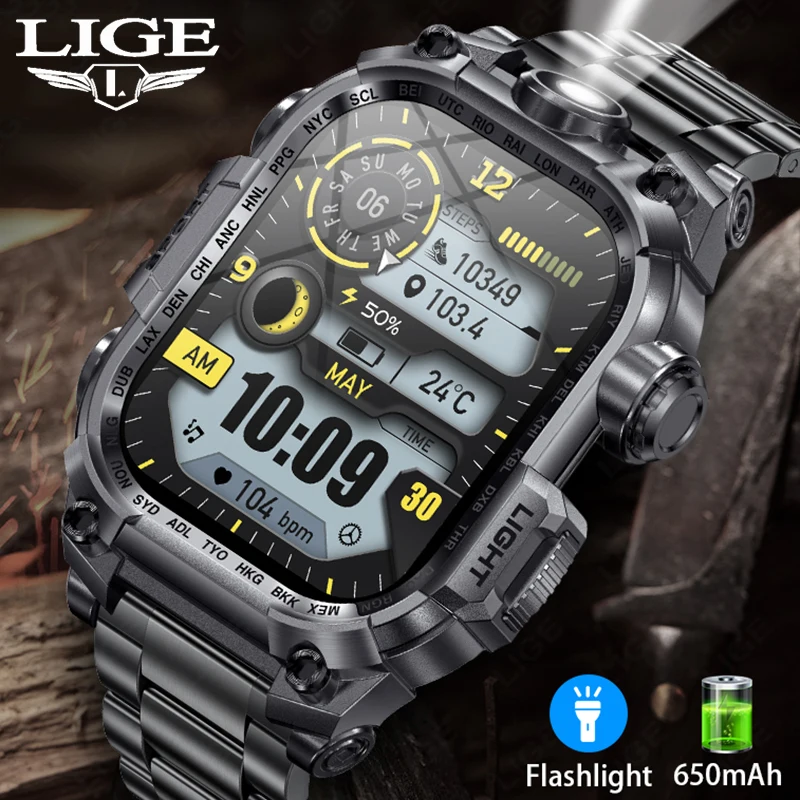 LIGE-reloj-inteligente-con-linterna-para-hombre-accesorio-de-pulsera ...