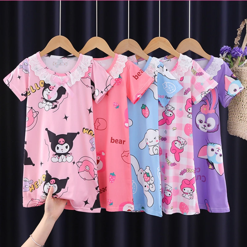 Anime Cartoon Frozen Linabell Girls Children Nightdress Home Clothing ...