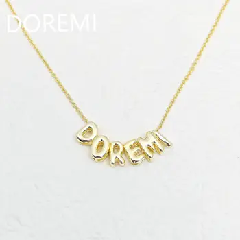 DOREMI Fat Bubble Letters Personalized Gift Jewelry Gold Plated 3D ...