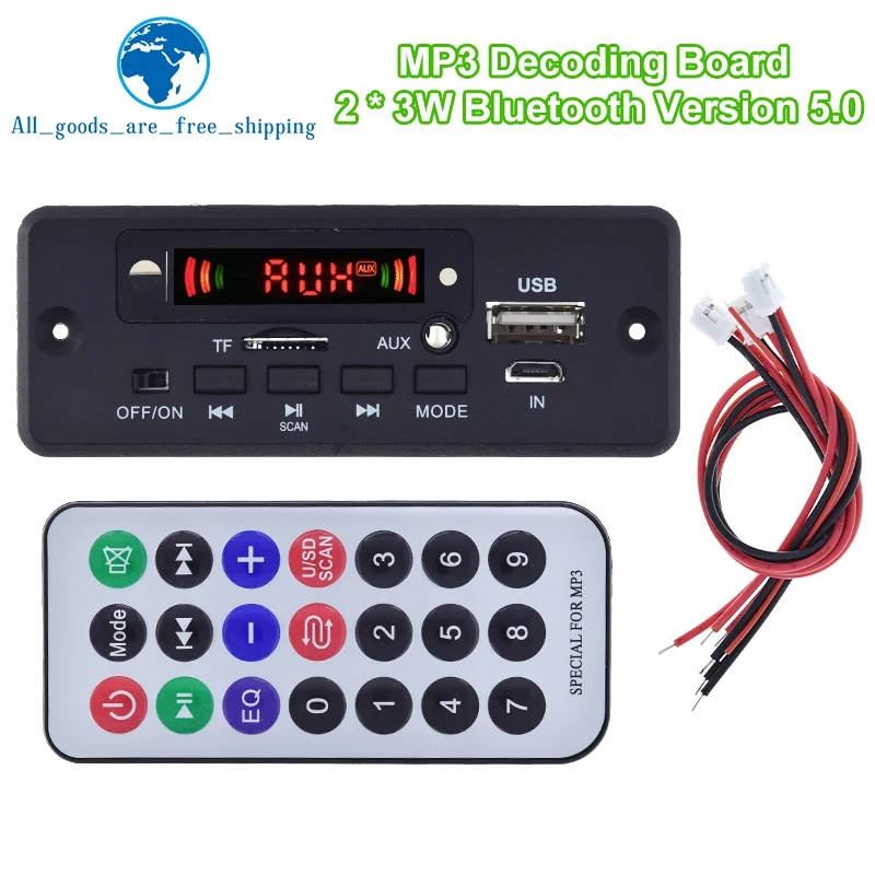 TZT-Bluetooth-5-0-MP3-Player-Decoder-Board-5V-32V-6W-Amplifier-Car-FM ...