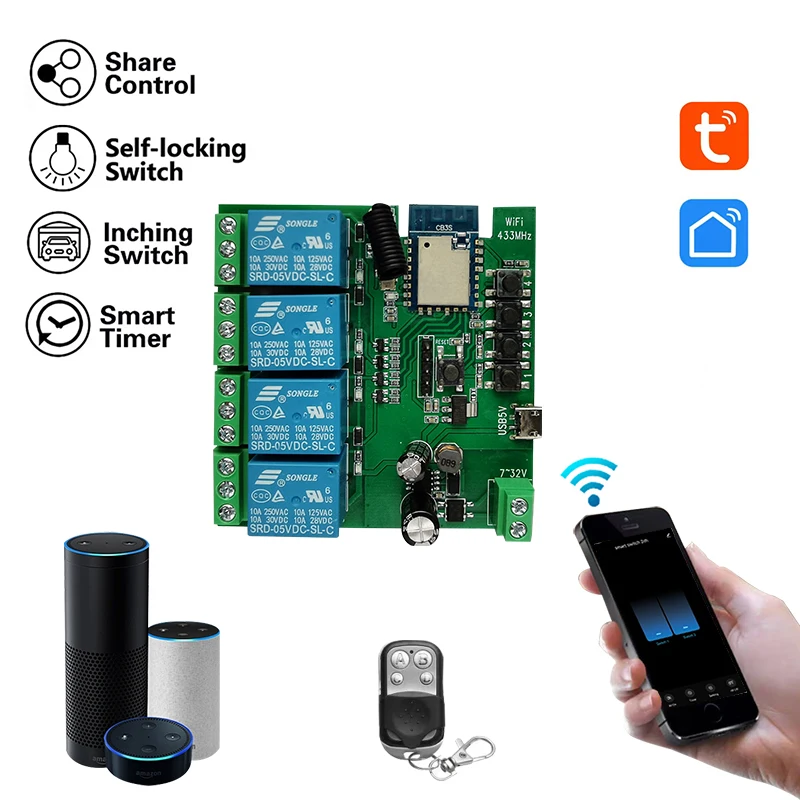 WiFi-Smart-Switch-Module-12v-24v4ch-Relay-Work-with-Tuya-App-and-Alexa ...
