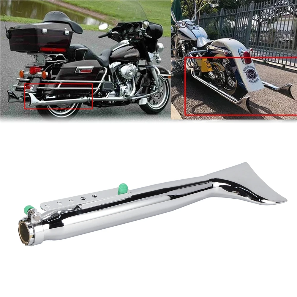 Left Right Side Motorcycle Exhaust Pipe Universal Fish Tail For Bobbers ...