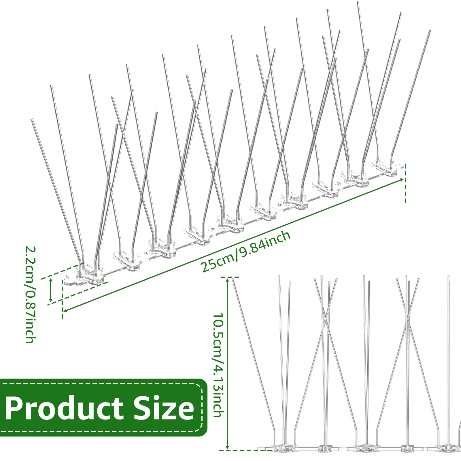 12-teiliges Edelstahl Tauben-Spikes-Set – Effektive Abwehr gegen Vögel, Eichhörnchen und Katzen ...