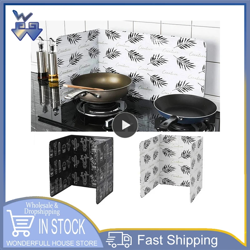 Foldable-Kitchen-Gas-Stove-Baffle-Heat-resistant-Plate-Board-Aluminum ...