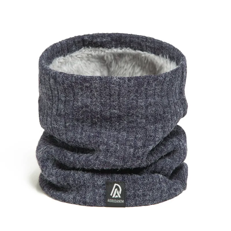 Thick-Winter-Warm-Ring-Scarf-Women-Solid-Knitted-Striped-Collor ...