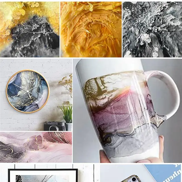 HTVRONT Colors 20ML Metallic Alcohol Ink Set Resin Pigment, 42% OFF