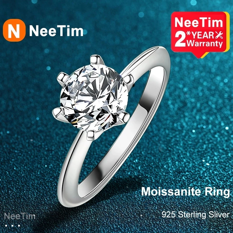 1 Carat Diamond Sterling Silver Ring | Moissanite Wedding Bands Women - 1 Color - Aliexpress
