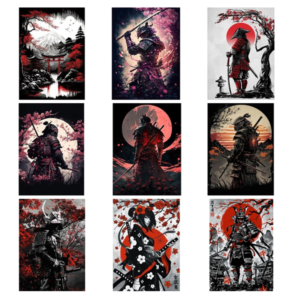 DIY-Japon-s-Samurai-Ink-Wash-Pintura-Diamante-Ponto-Cruz-Mosaico ...