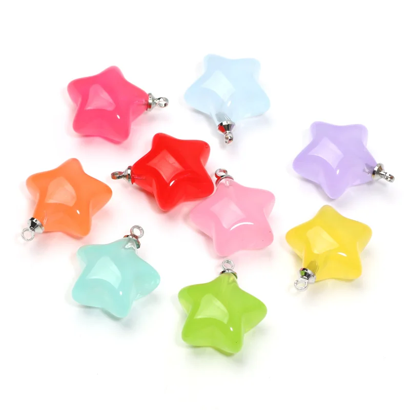 10pcs/lot Mixed Resin Star Charms For Diy Bracelets Necklaces Earrings ...