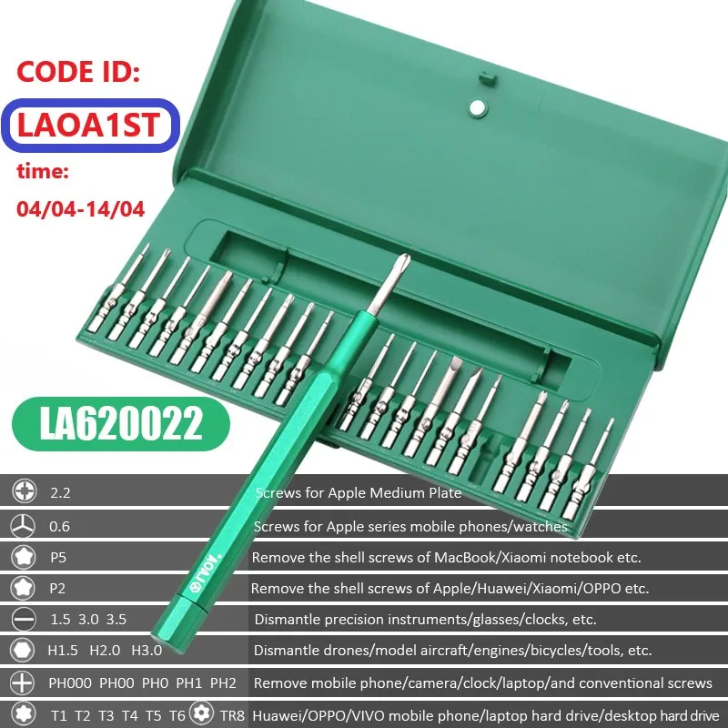 LAOA Precise Screwdrivers Set 22 in 1 S2 Precision Phone Repair Tool ...