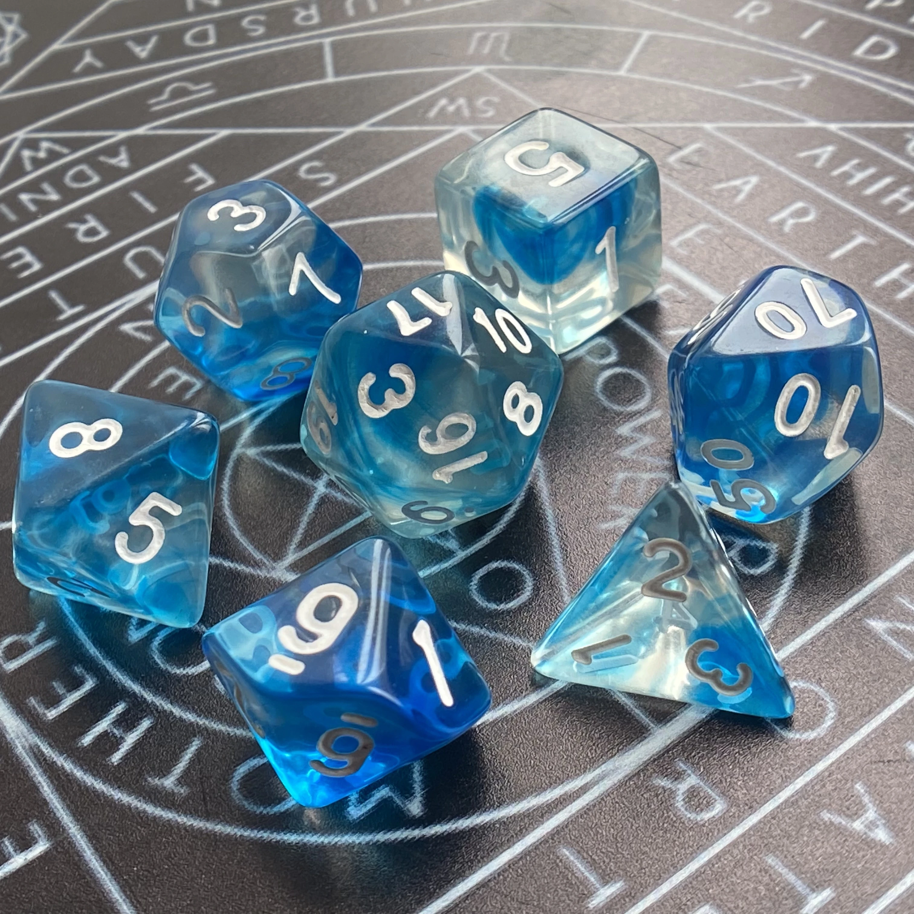 Acrylic-TRPG-Polyhedral-Dice-Double-Color-Transparent-7-Pcs-Per-Set-For ...