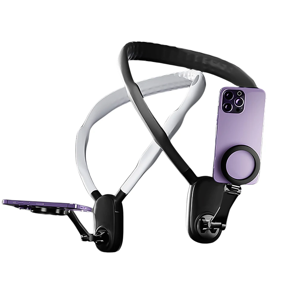 Magnetic-Neck-Mount-Hand-Free-Phone-Neck-Holder-Quick-Release-Silicone ...