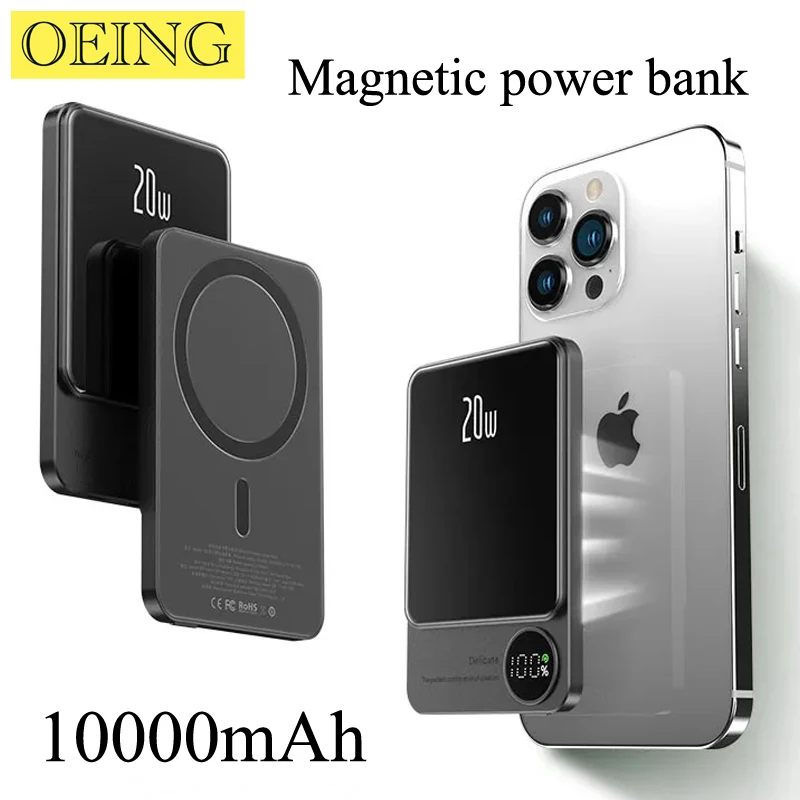 New 10000mAh Macsafe Power Bank 15W Magnetic Wireless Fast Charger For iphone 12 13 14 14Pro Max ...