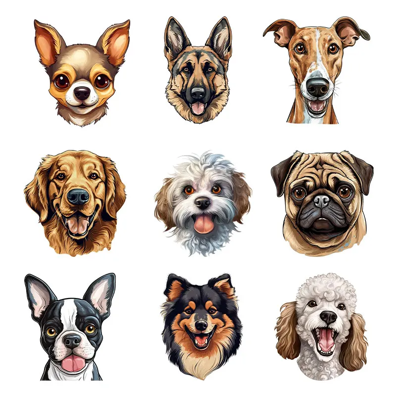 Dog-Head-Patches-Iron-On-Transfer-For-Clothing-Heat-Transfer-Thermal ...