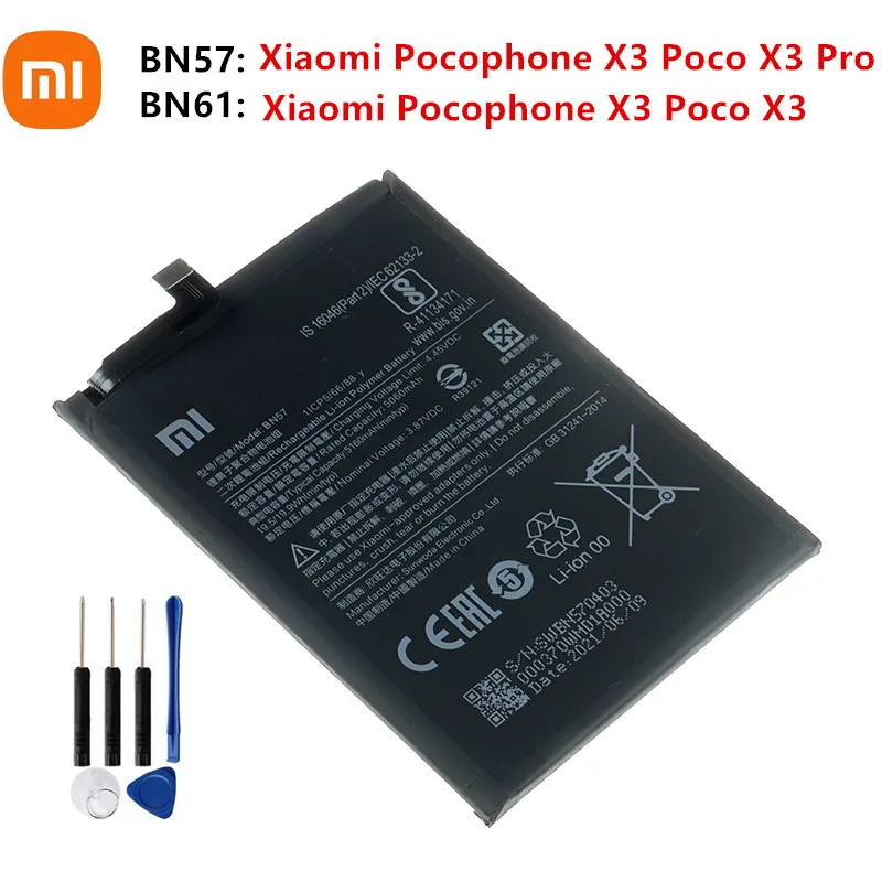 100-Original-Xiao-mi-BN57-BN61-6000mAh-Phone-Battery-For-Xiaomi ...